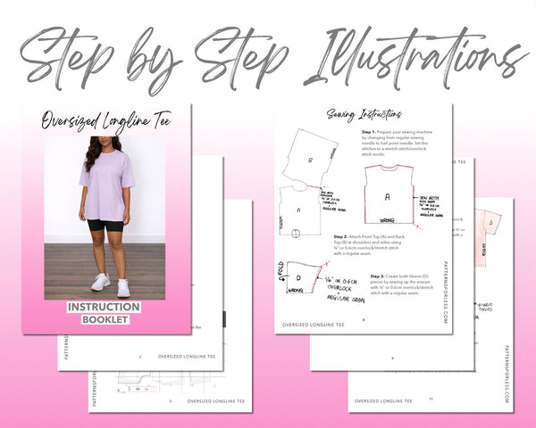 Oversized Longline Tee Sewing Pattern – Patterns For Less
