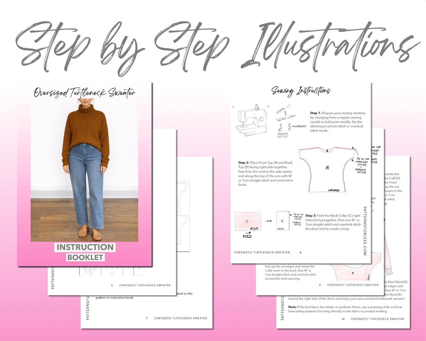 Oversized Turtleneck Sweater Sewing Pattern – Patterns For Less