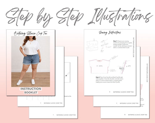 Plus Size Batwing Sleeve Crop Tee Sewing Pattern – Patterns For Less