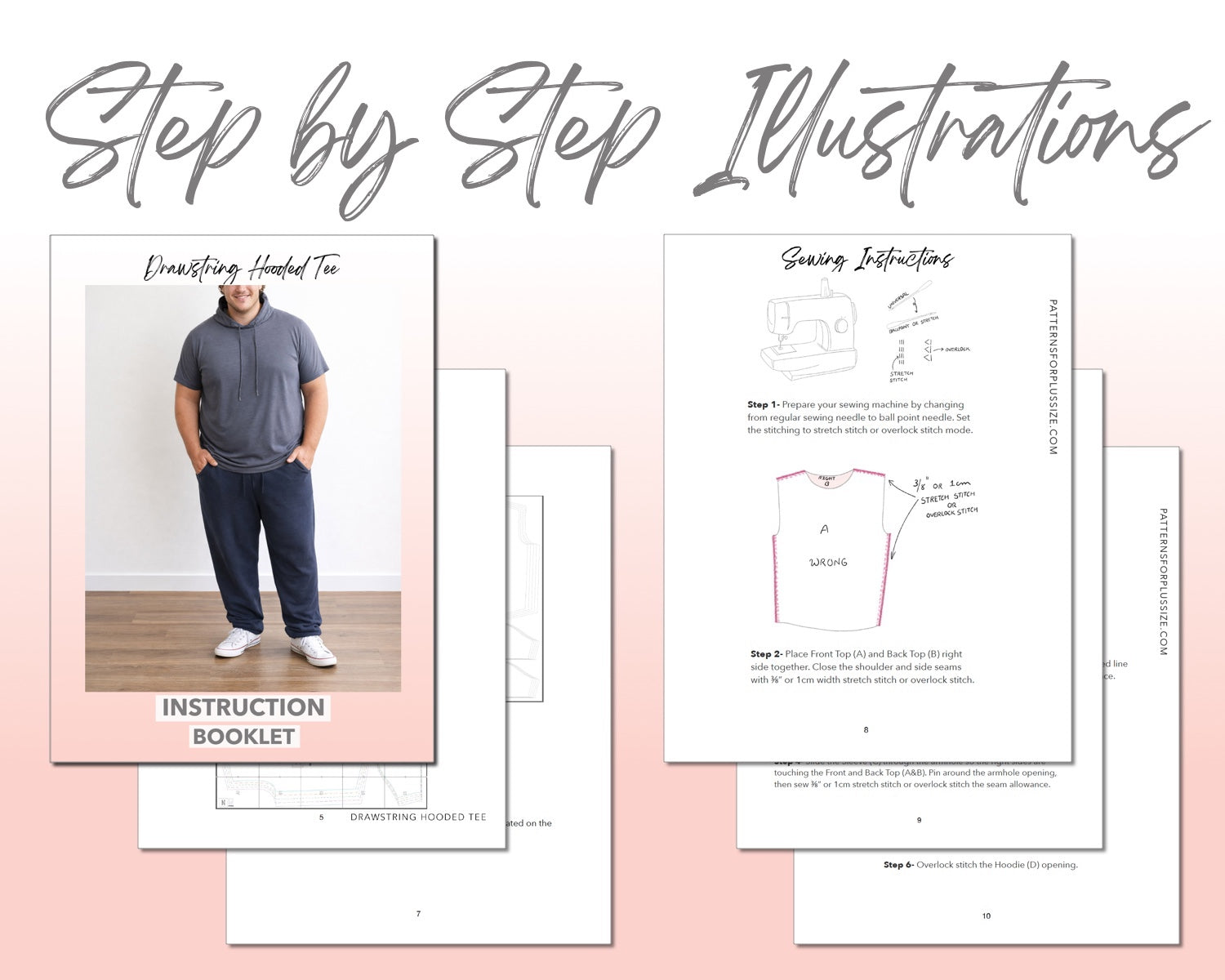 Plus Size Drawstring Hooded Tee Sewing Pattern – Patterns For Less