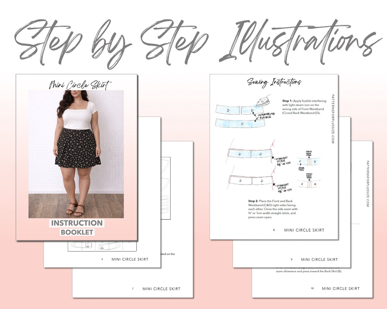 Plus Size Mini Circle Skirt Sewing Pattern – Patterns For Less