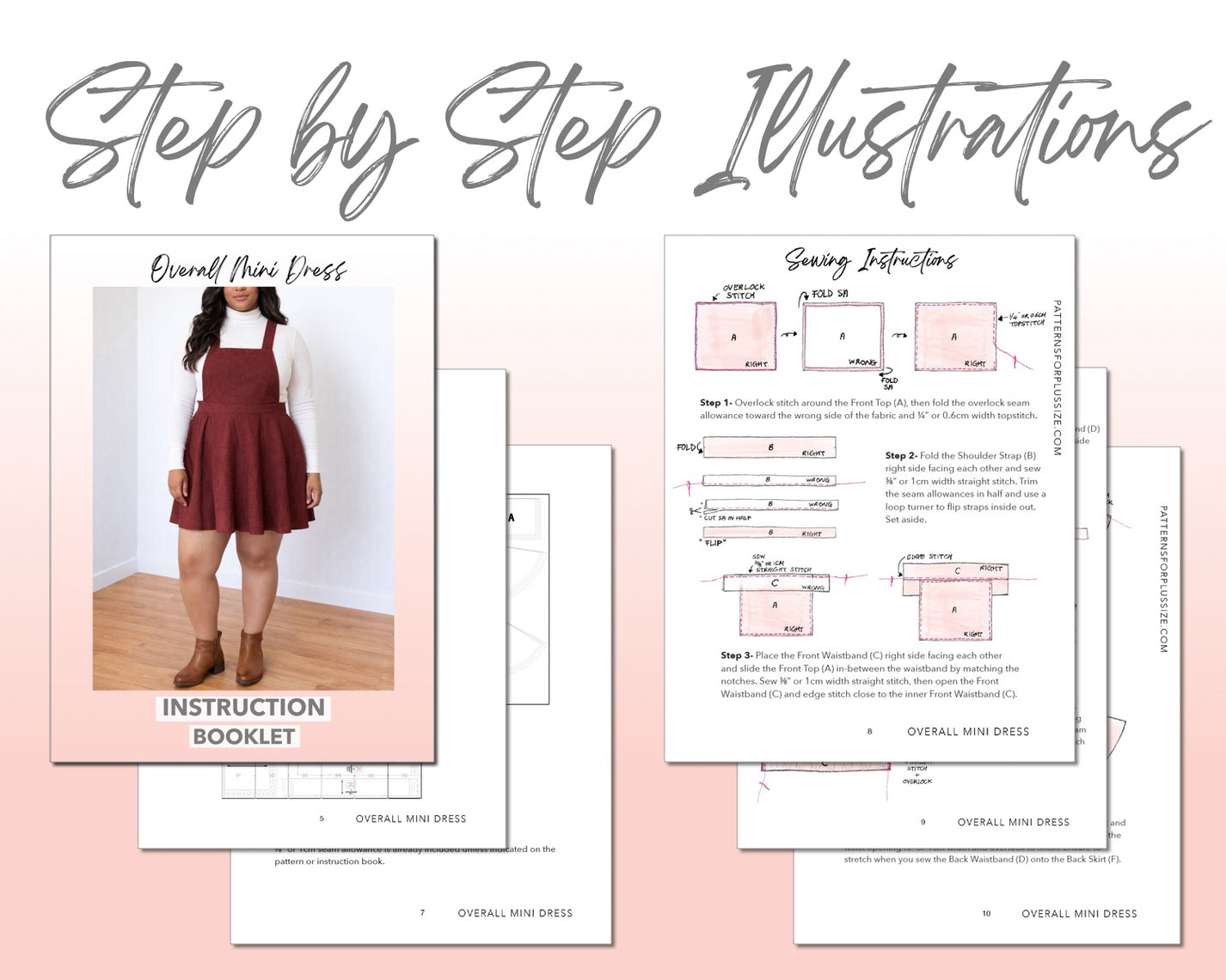 Plus Size Overall Mini Dress Sewing Pattern – Patterns For Less