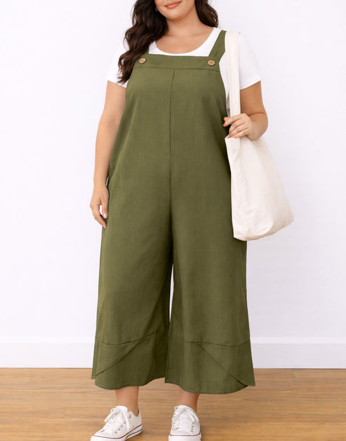 Plus Size Shoulder Strap Pocket Overall Jumpsuit Sewing Pattern ...