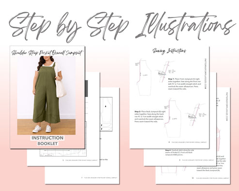 Plus Size Shoulder Strap Pocket Overall Jumpsuit Sewing Pattern ...