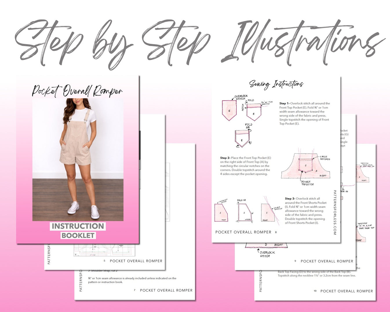 Patch Pocket Overall Romper Sewing Pattern – Patterns For Less