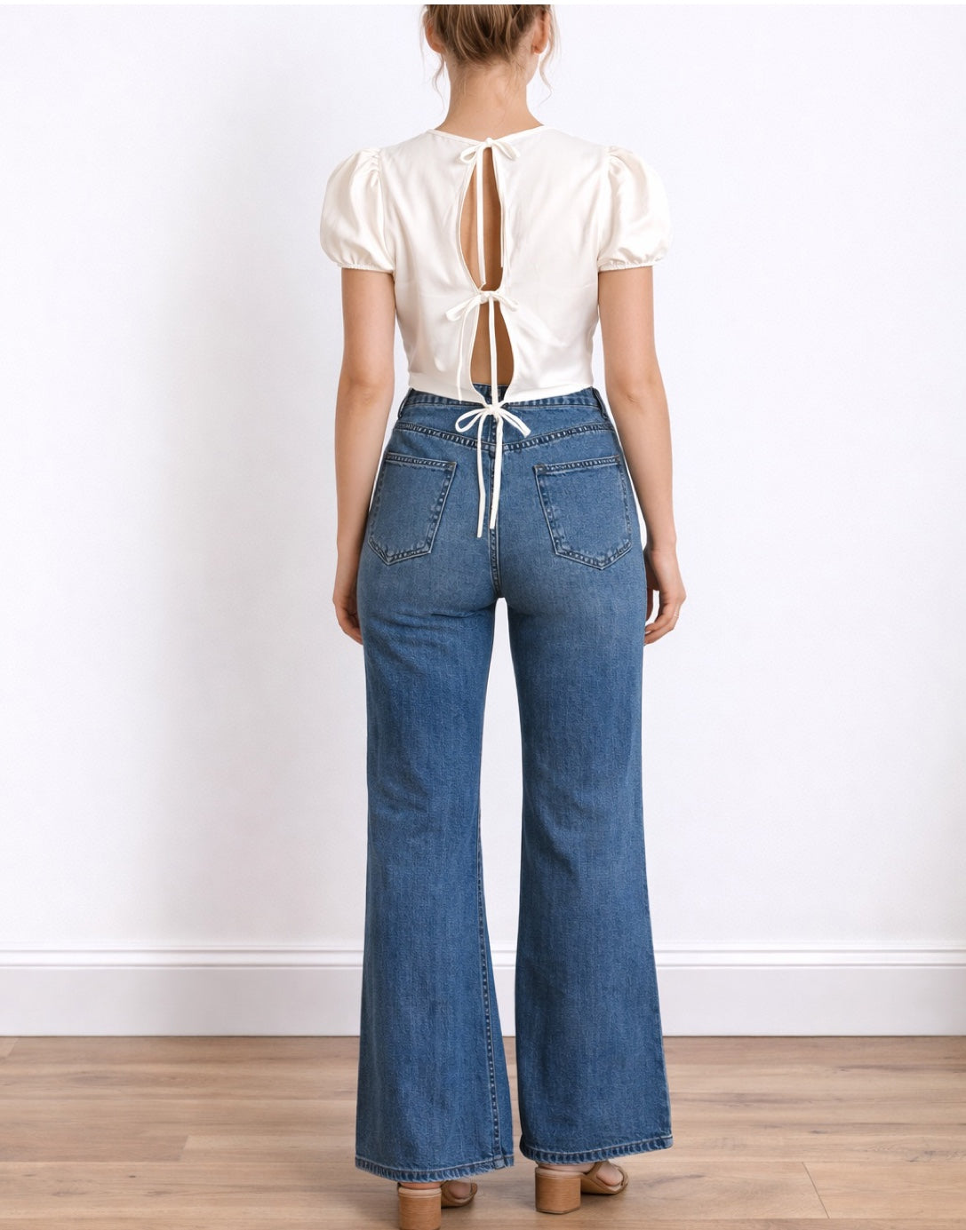 Puff Sleeve Tie Back Crop Blouse Sewing Pattern – Patterns For Less
