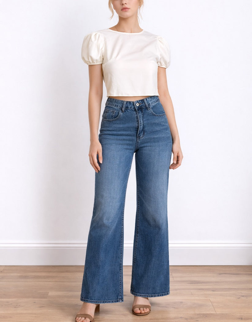 Puff Sleeve Tie Back Crop Blouse Sewing Pattern – Patterns For Less