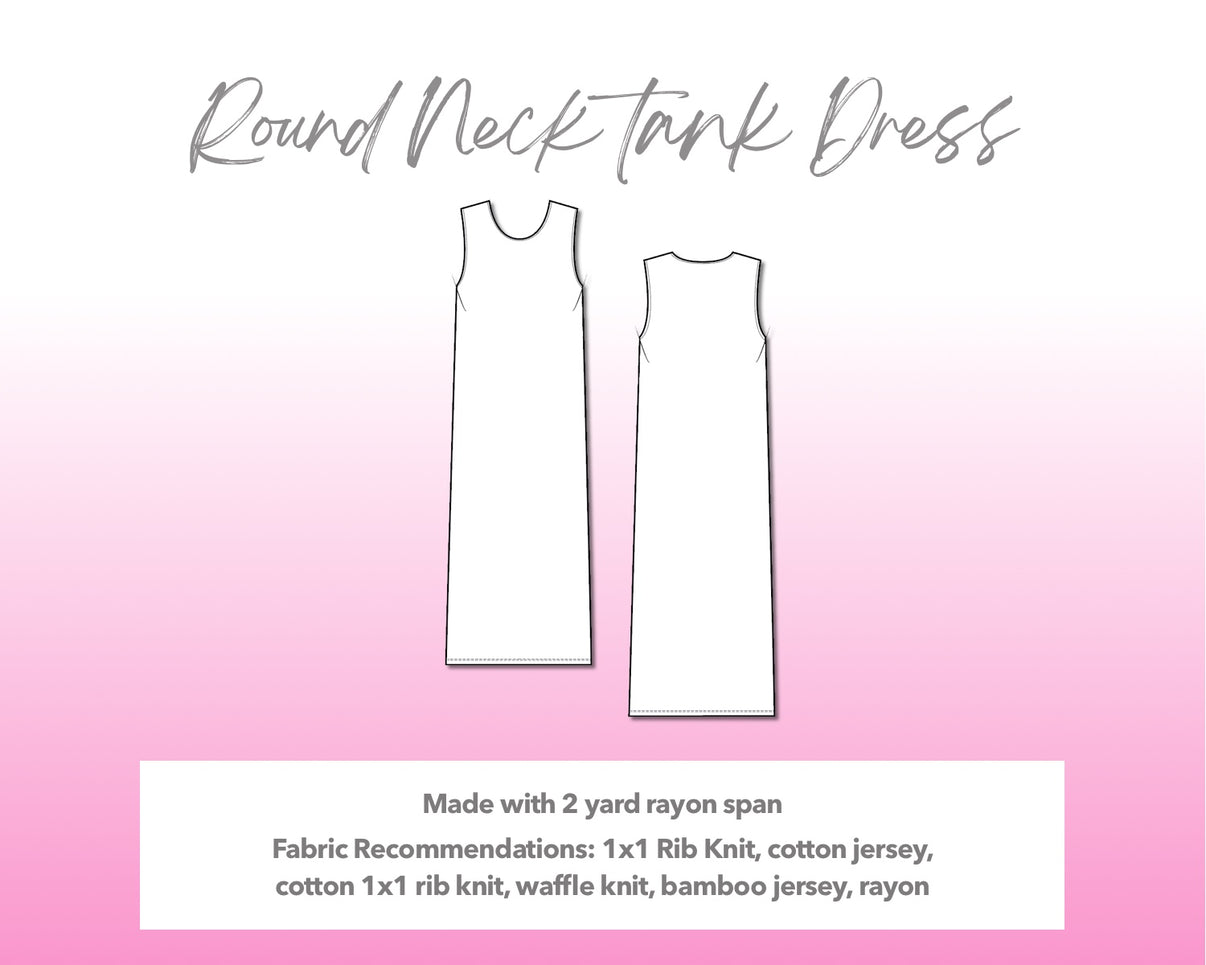 Round Neck Tank Maxi Dress Sewing Pattern – Patterns For Less