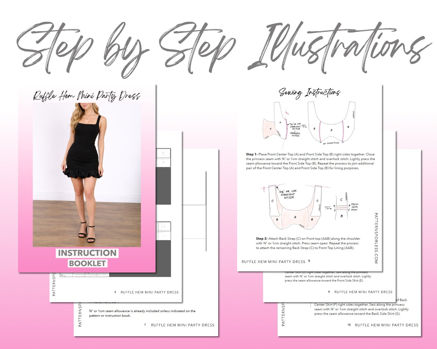 Ruffle Hem Mini Party Dress Sewing Pattern – Patterns For Less