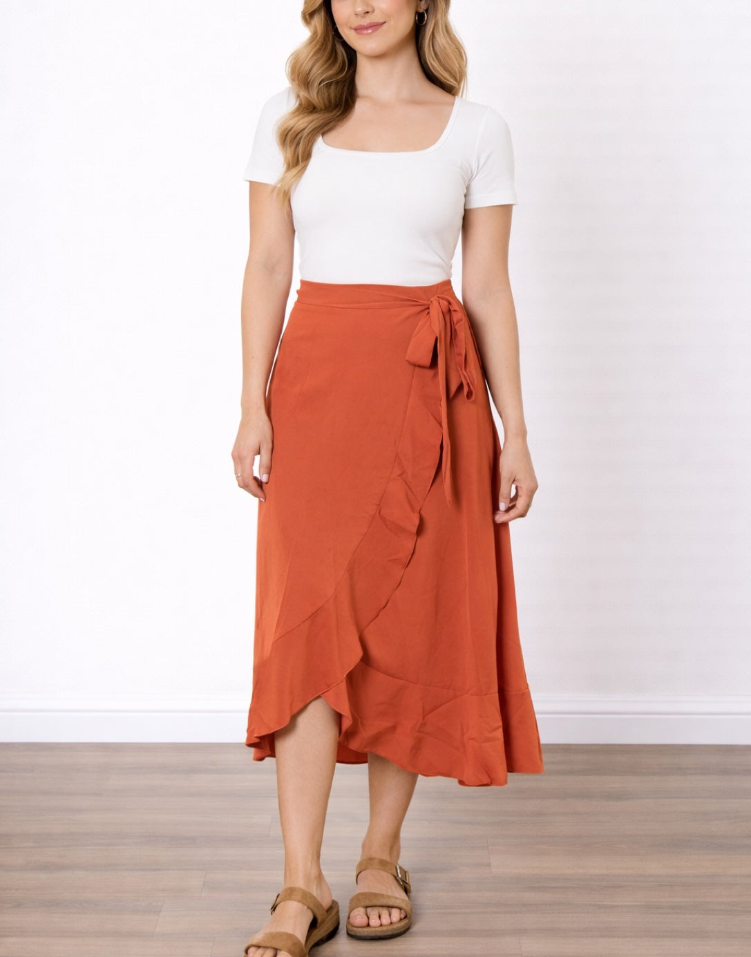 Ruffle Hem Wrap Midi Skirt Sewing Pattern – Patterns For Less