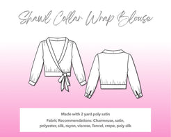 Shawl Collar Wrap Blouse Sewing Pattern – Patterns For Less
