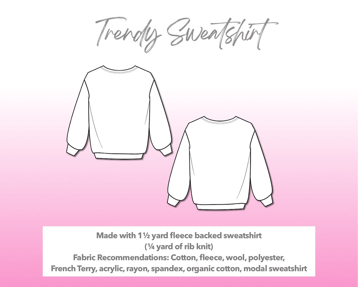 Sweatshirt Sewing Pattern – Patterns For Less